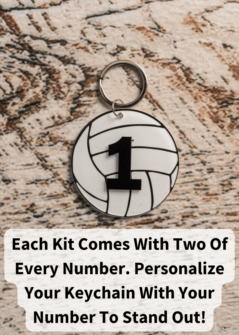Volleyball Number Keychains 1-99 | Volleyball Gifts and Apparel