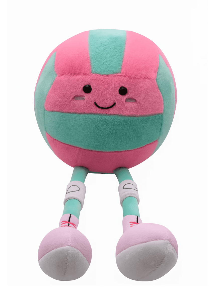 Volleyball Plushie – Pink and Teal Soft Stuffed Gift "Acey" Default ...