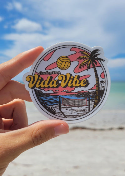 Greetings From VidaVibe Volleyball Sticker Default Title | Volleyball ...